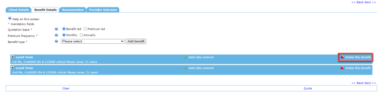 How Do I Delete a Benefit on Assureweb? – iPipeline Customer Portal