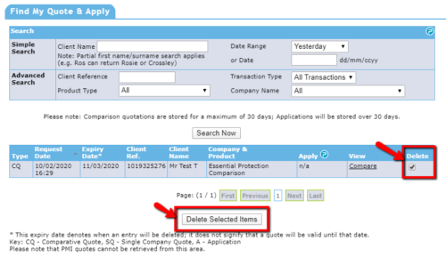 How Do I Delete a Quote on Assureweb? – iPipeline Customer Portal