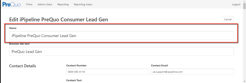 How Do I Change My PreQuo URL? – iPipeline Customer Portal